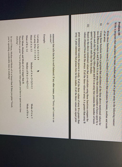 Solved Problem 10 Write A Program That Calculates The Mean 7341