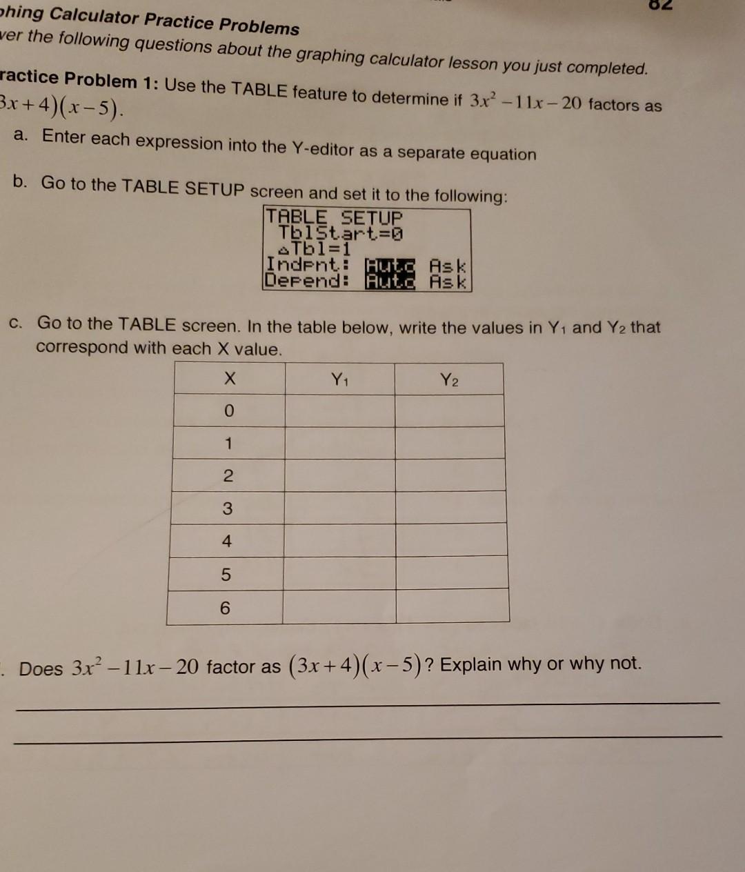 Solved 62 phing Calculator Practice Problems wer the | Chegg.com