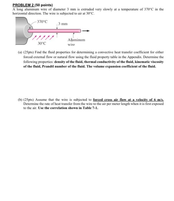 Solved PROBLEM 2 (50 points) A long aluminum wire of | Chegg.com