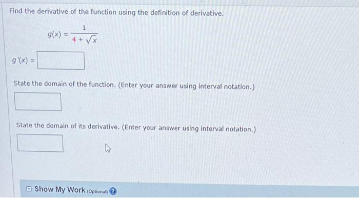 Solved Find the derivative of the function using the | Chegg.com