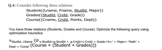 Solved Consider following three relationsStudent({Lname, | Chegg.com