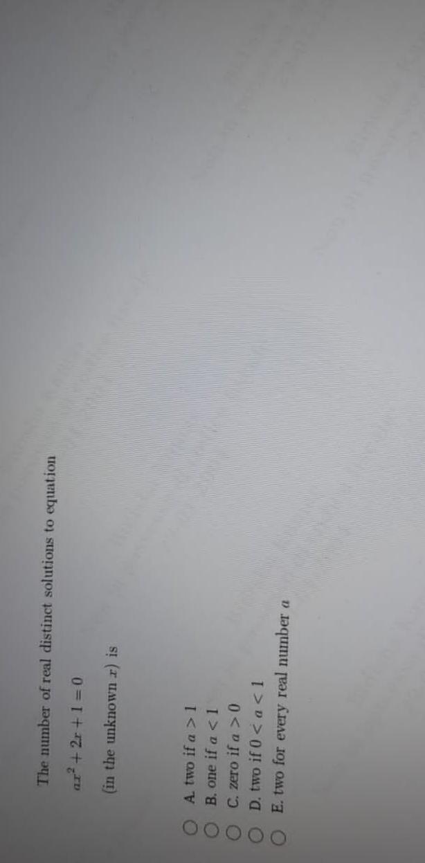 Solved The number of real distinct solutions to equation | Chegg.com