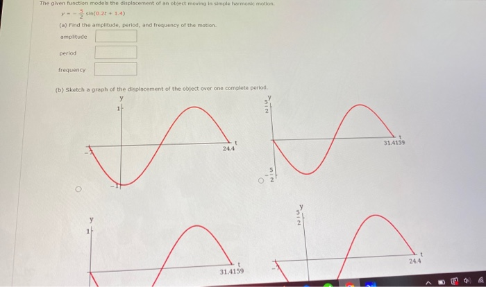 Solved Construct a sinusoidal function with the provided | Chegg.com