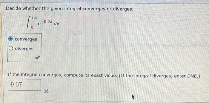Solved Decide whether the given integral converges or | Chegg.com