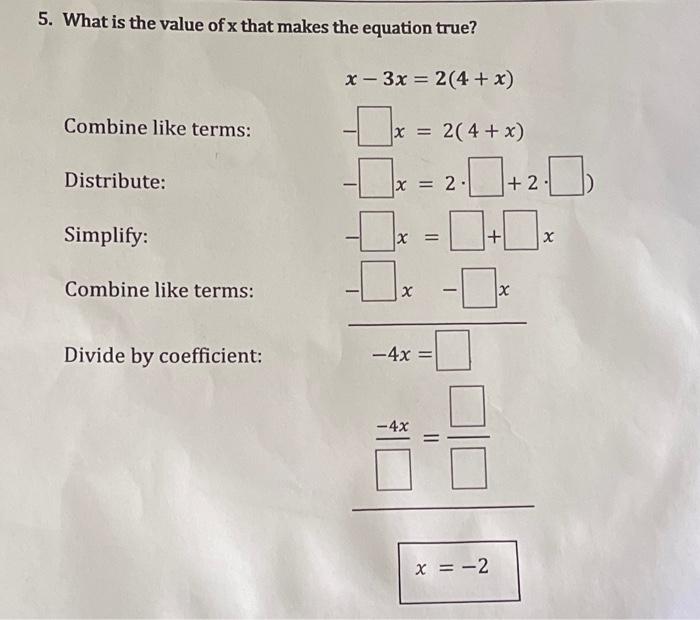 Solved 5. What is the value of x that makes the equation | Chegg.com