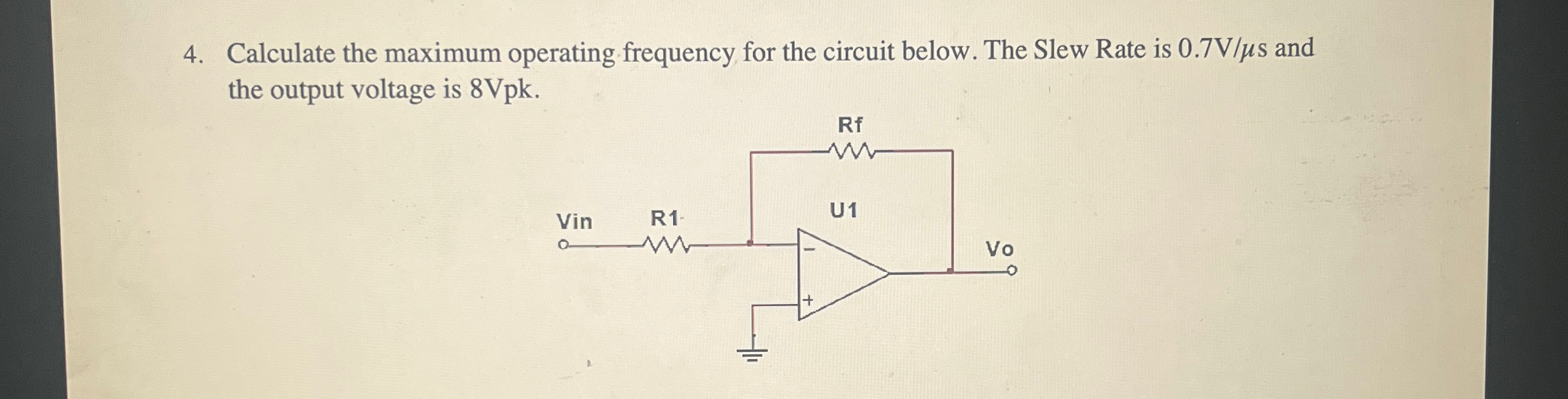 Solved Calculate the maximum operating frequency for the | Chegg.com