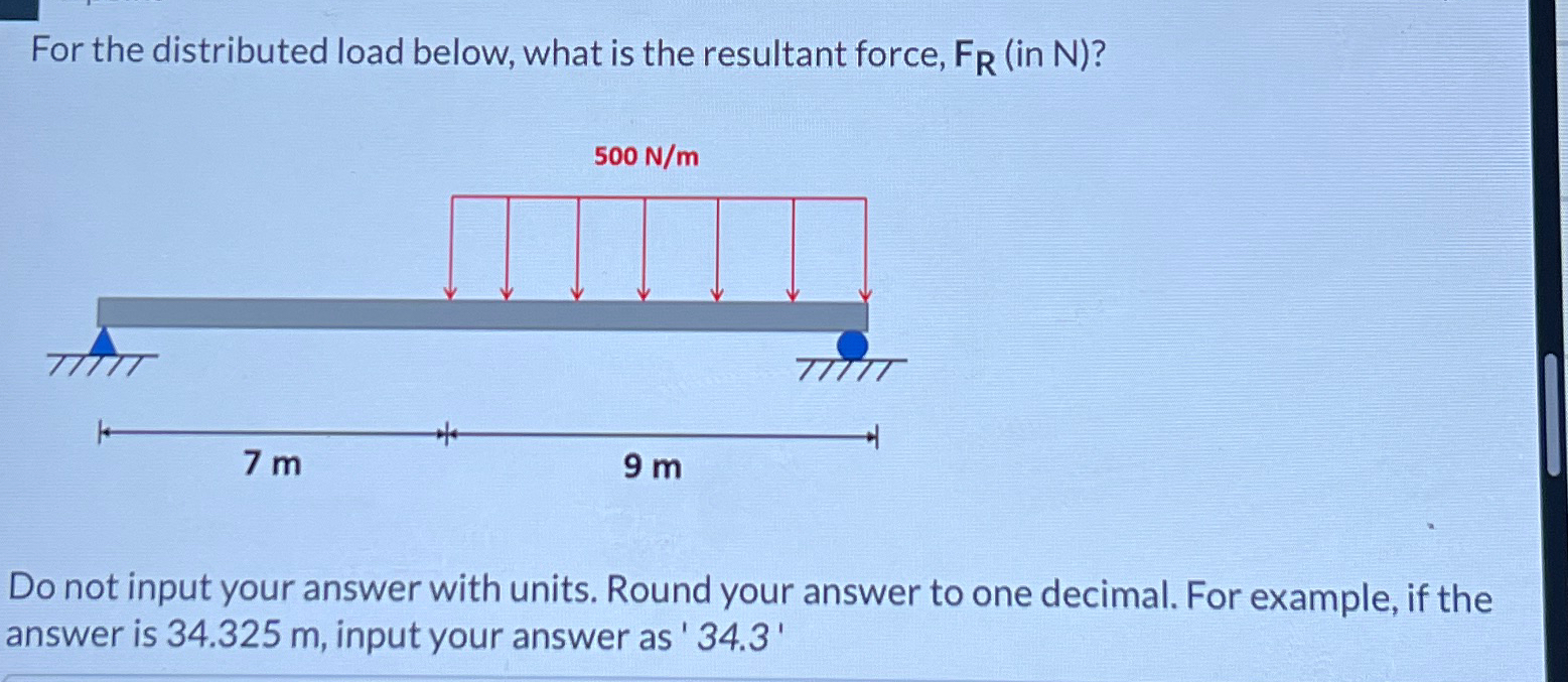 Solved For the distributed load below, what is the resultant | Chegg.com