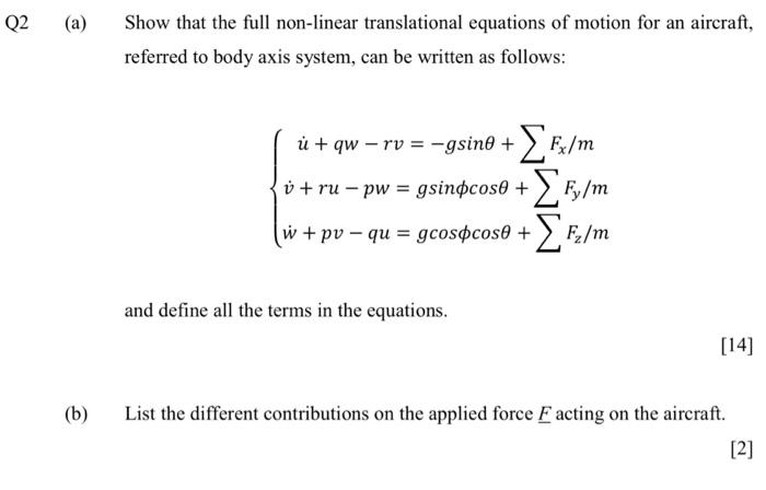 Q2 (a) Show that the full non-linear translational | Chegg.com