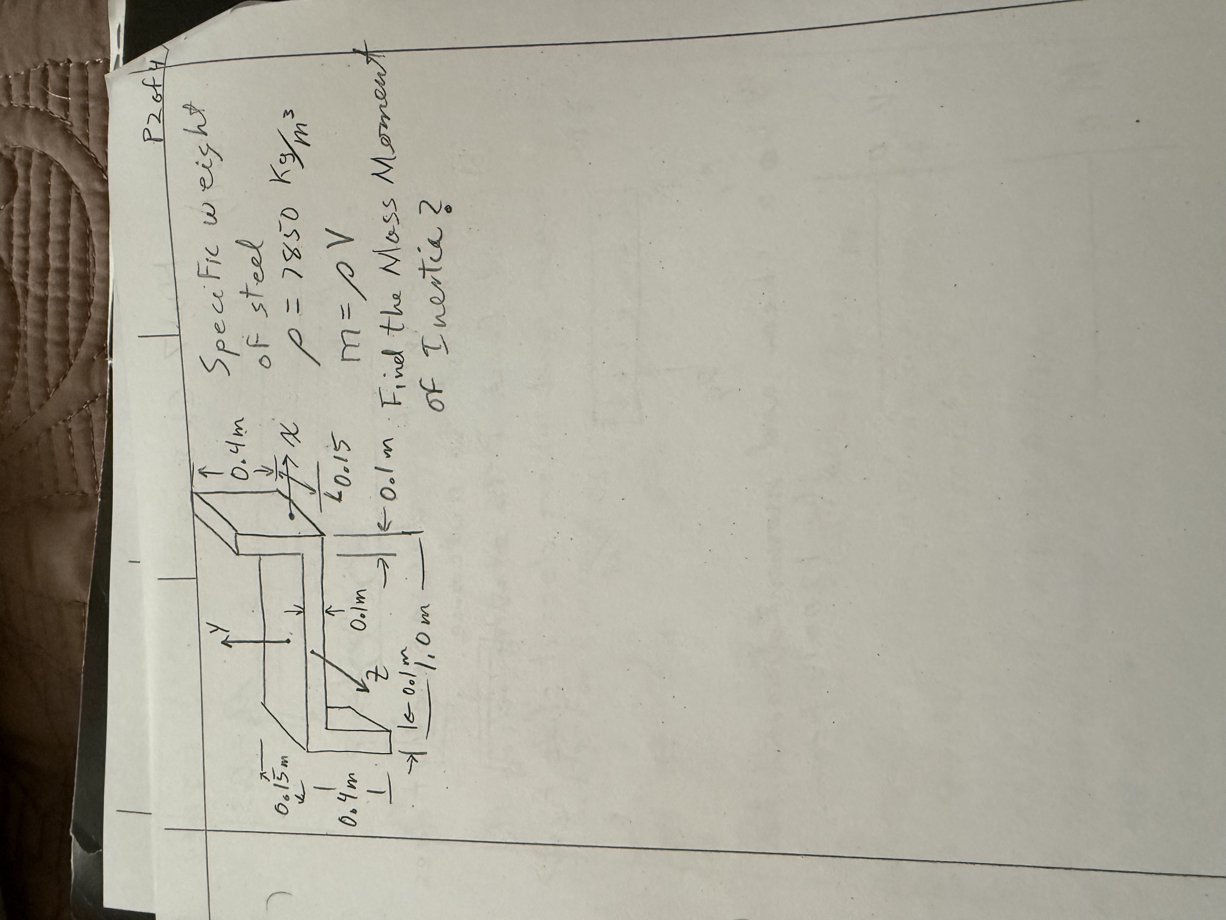 Specific weightof steelp=7850k(g)/(m^(3))m=\rho VFind | Chegg.com