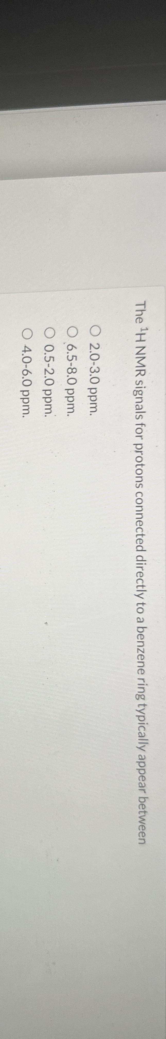 Solved The ?1 ﻿H NMR signals for protons connected directly | Chegg.com