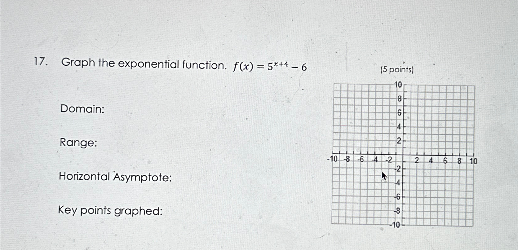 Solved Graph the exponential function. | Chegg.com