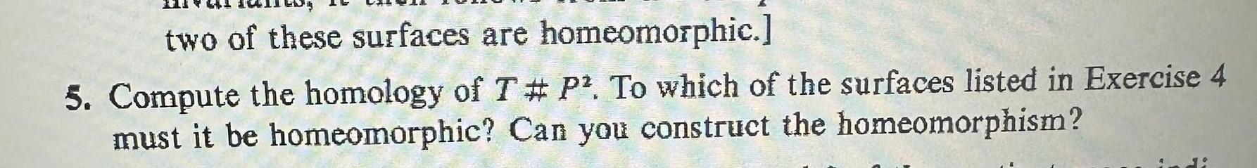 Solved two of these surfaces are homeomorphic.] 5. Compute | Chegg.com