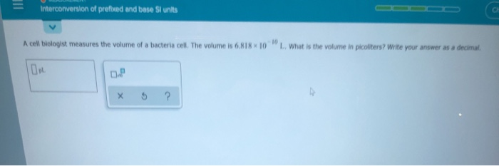Solved Interconversion of prefixed and base SI units A cell | Chegg.com