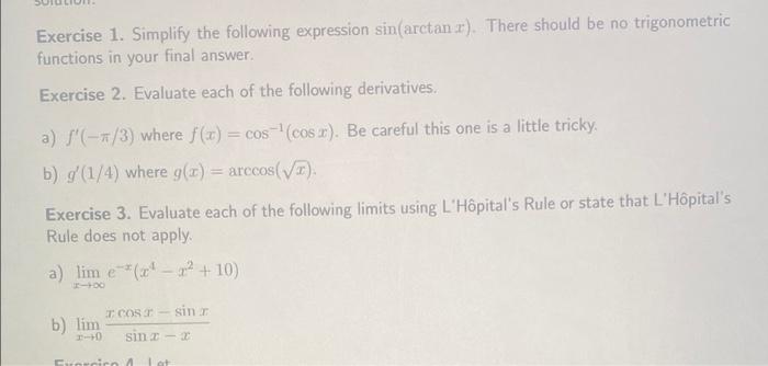 Solved = Exercise 1. Simplify the following expression | Chegg.com