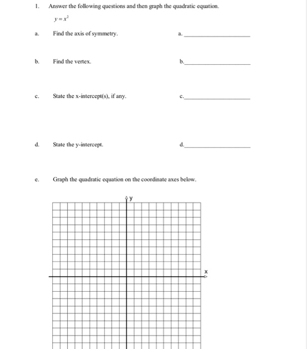 Solved 1. Answer the following questions and then graph the | Chegg.com