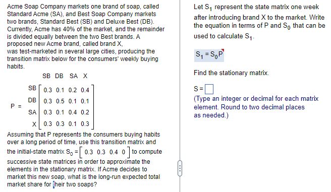 Solved Acme Soap Company markets one brand of soap, | Chegg.com