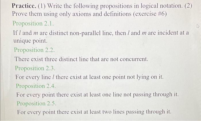 Solved Practice. (1) Write the following propositions in | Chegg.com
