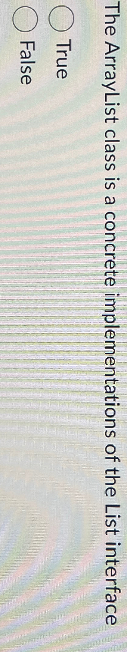 Solved The ArrayList class is a concrete implementations of | Chegg.com