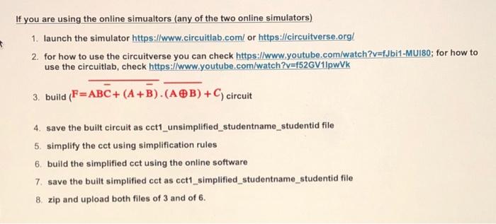 Solved use either circuitlab.com or circuitverse.orgkindly | Chegg.com
