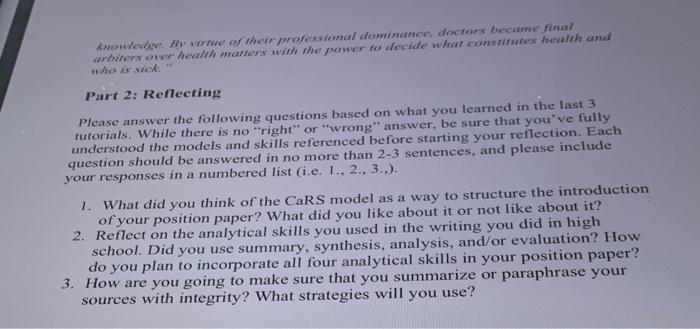Using the two passages included below taken from our | Chegg.com
