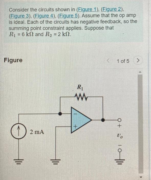 Solved Consider the circuits shown in (Figure 1), (Figure | Chegg.com