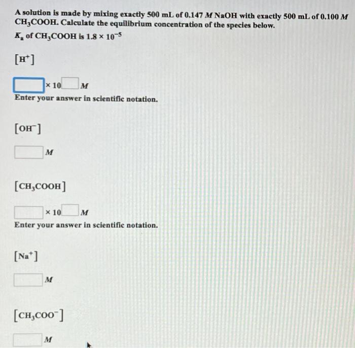 Solved A solution is made by mixing exactly 500 mL of | Chegg.com