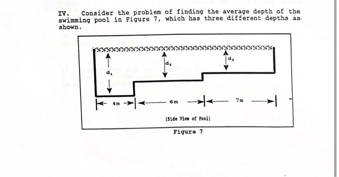 IV. Consider the problem of finding the average depth | Chegg.com