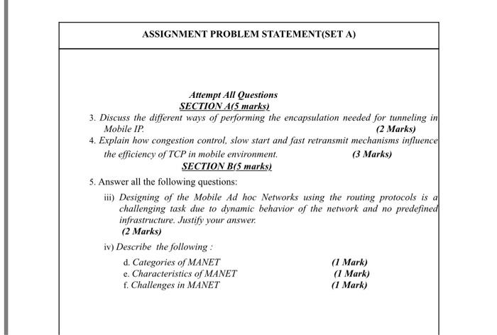 Solved ASSIGNMENT PROBLEM STATEMENT(SET A) Attempt All | Chegg.com