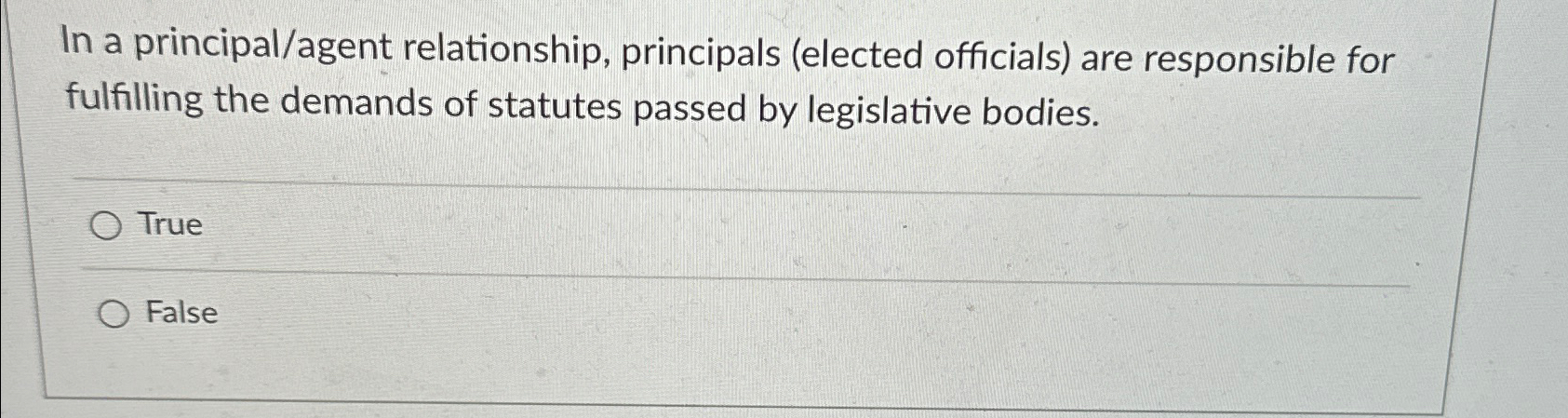 Solved In a principal/agent relationship, principals | Chegg.com