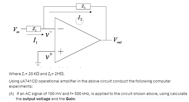 Solved Calculate output voltage and gain. | Chegg.com