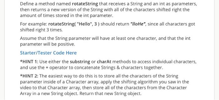 Solved no break statements the starter code is provided in | Chegg.com