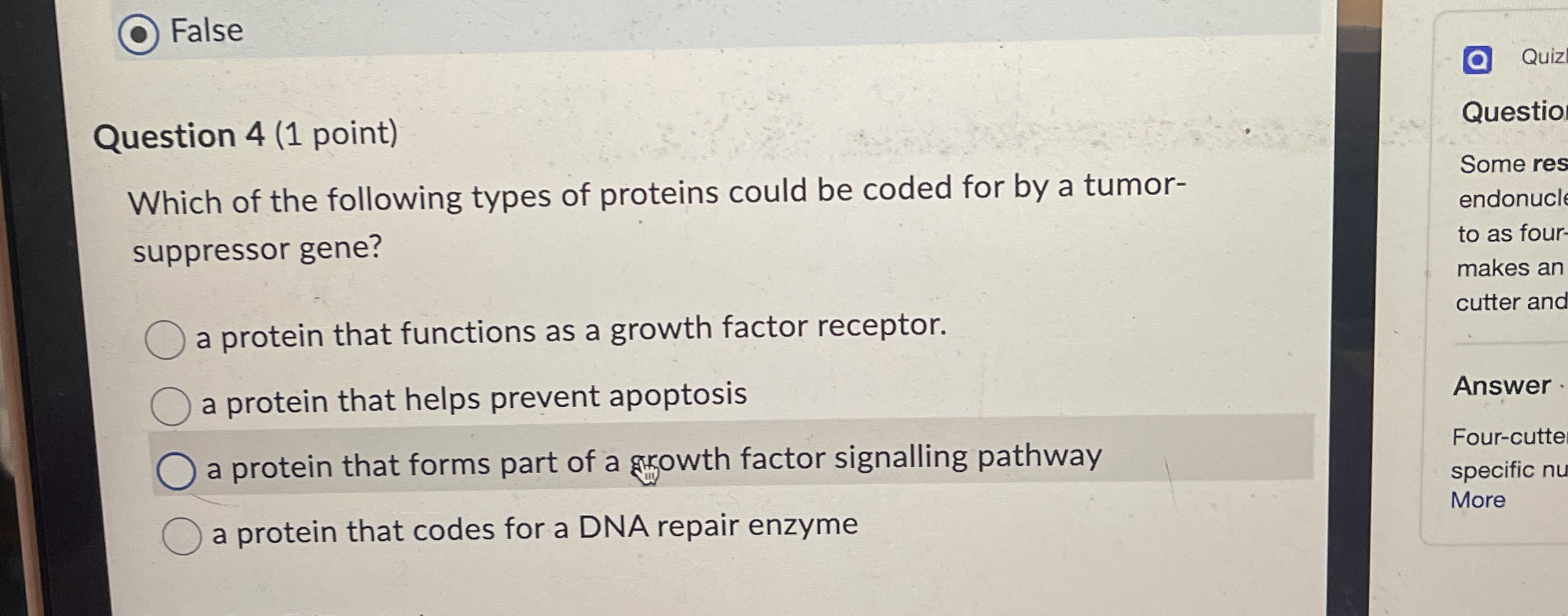 Solved FalseQuestion 4 (1 ﻿point)Which of the following | Chegg.com