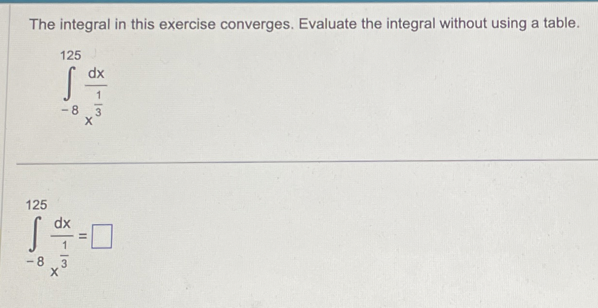 Solved The integral in this exercise converges. Evaluate the | Chegg.com