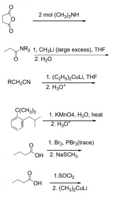 Solved 2 mol (CH3)2NH NR2 1, CH3Li (large excess), THE 2. | Chegg.com