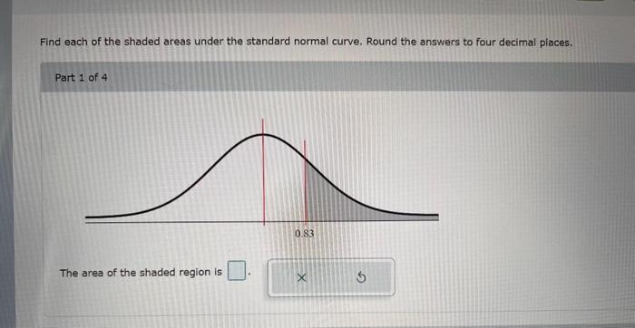 Solved Find each of the shaded areas under the standard | Chegg.com