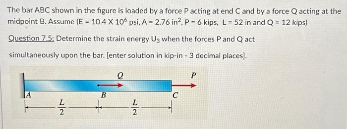 Solved The bar ABC shown in the figure is loaded by a force | Chegg.com