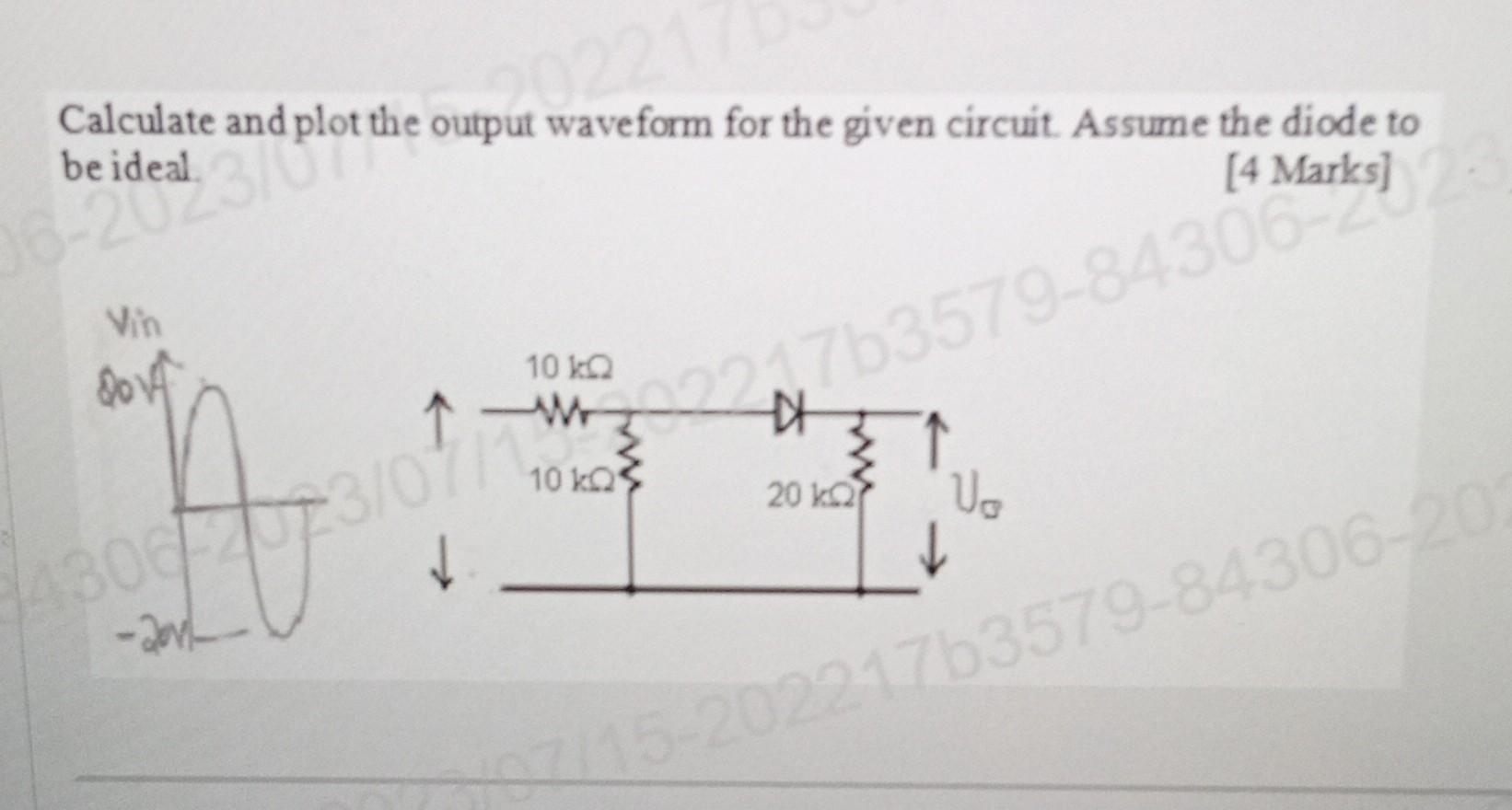Solved Calculate and plot the output waveform for the given | Chegg.com