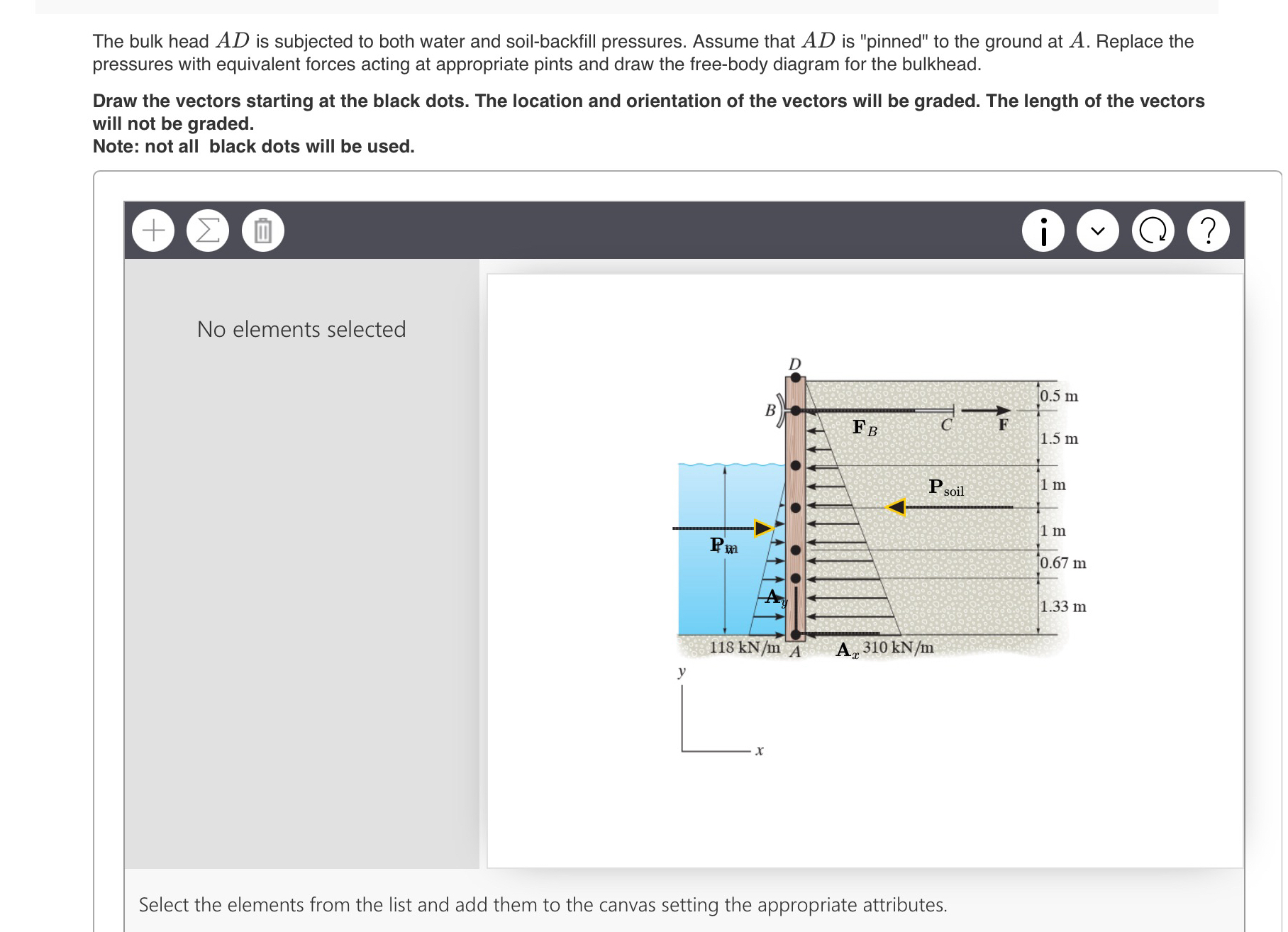 Solved The bulk head AD ﻿is subjected to both water and | Chegg.com