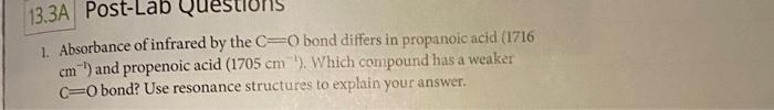 Solved NS 13.3A Post-Lab Que 1. Absorbance of infrared by | Chegg.com