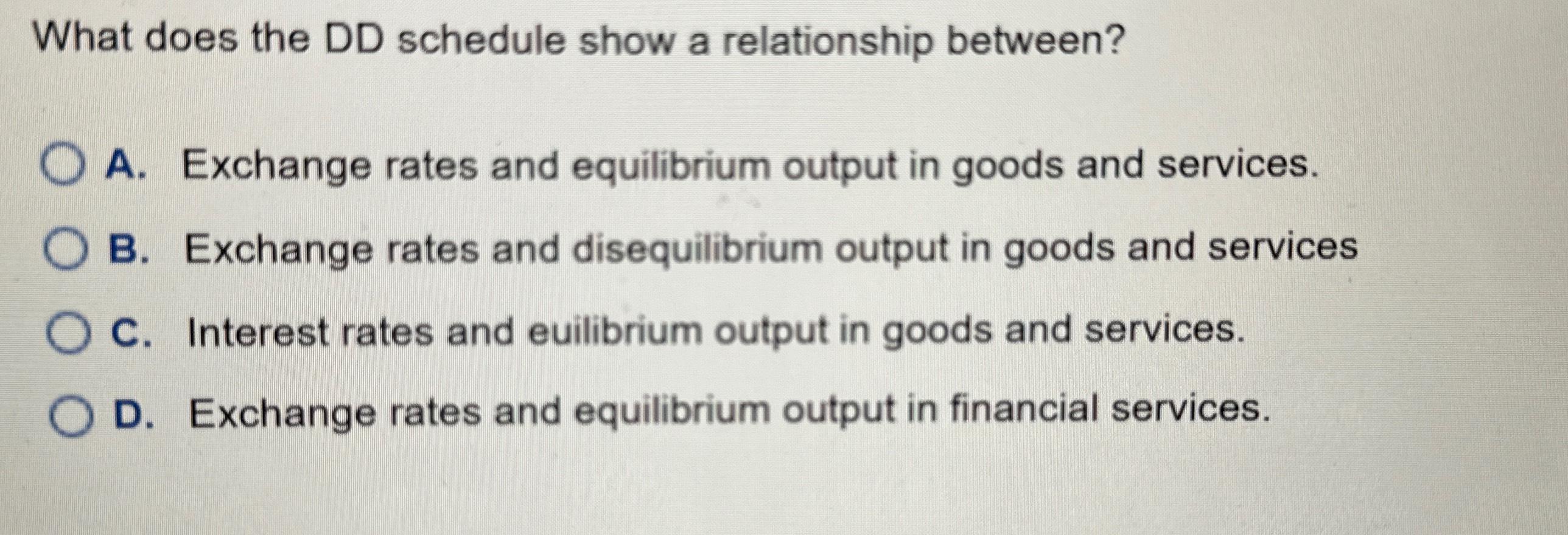 Solved What does the DD schedule show a relationship | Chegg.com