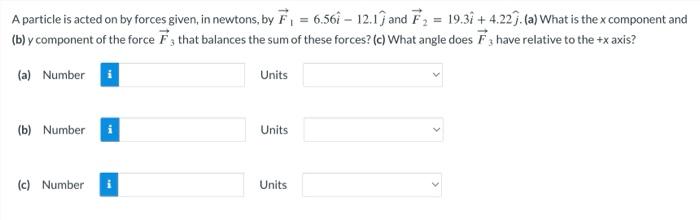 Solved A particle is acted on by forces given, in newtons, | Chegg.com