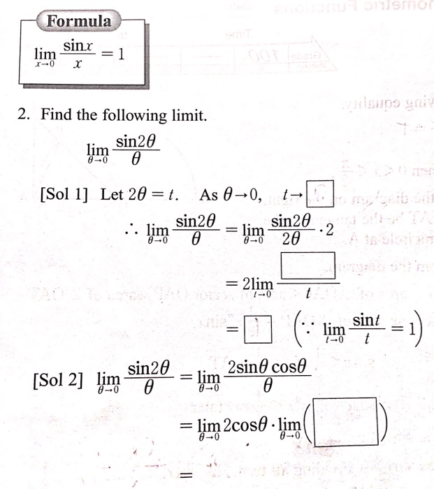 Solved Formula lim Sinh =1 2. Find the following limit. lim | Chegg.com