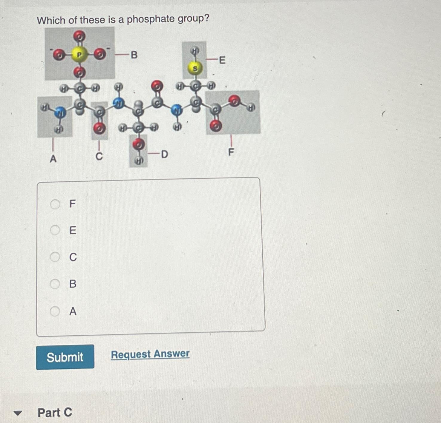 Solved Which of these is a phosphate aroup?FECBARequest | Chegg.com