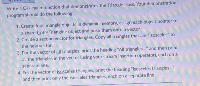 Solved Write a class called Triangle. Your class should | Chegg.com