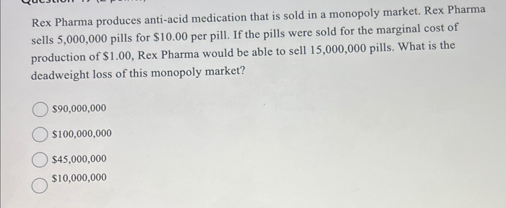 Solved Rex Pharma produces anti-acid medication that is sold | Chegg.com