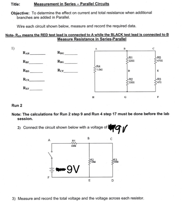 Solved Title: Measurement in Series - Parallel Circuits | Chegg.com