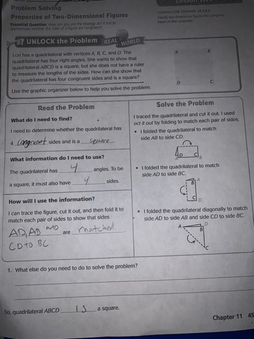 Solved Problem Solving Properties of Two-Dimensional Figures | Chegg.com