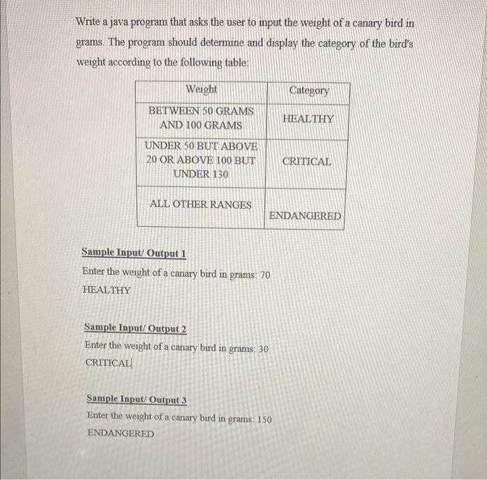 Solved Write a java program that asks the user to input the | Chegg.com