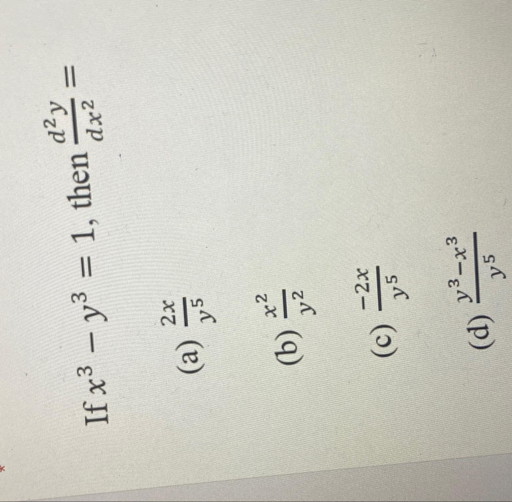Solved If x3-y3=1, ﻿then | Chegg.com