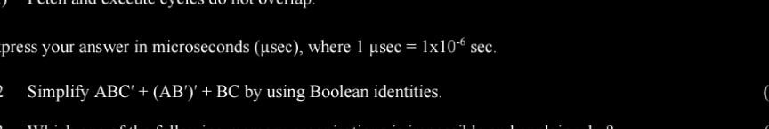 Solved press your answer in microseconds ( μsec), where | Chegg.com